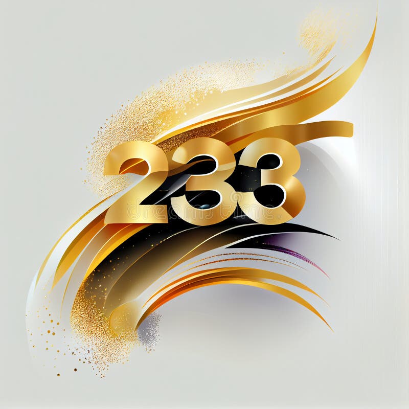 Abstract with Number Soft Color and Gold Stock Illustration ...