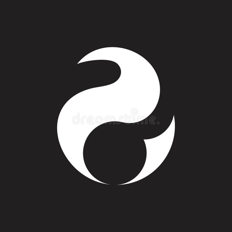 Abstract Number Two Simple Curves Geometric Logo Stock Vector ...