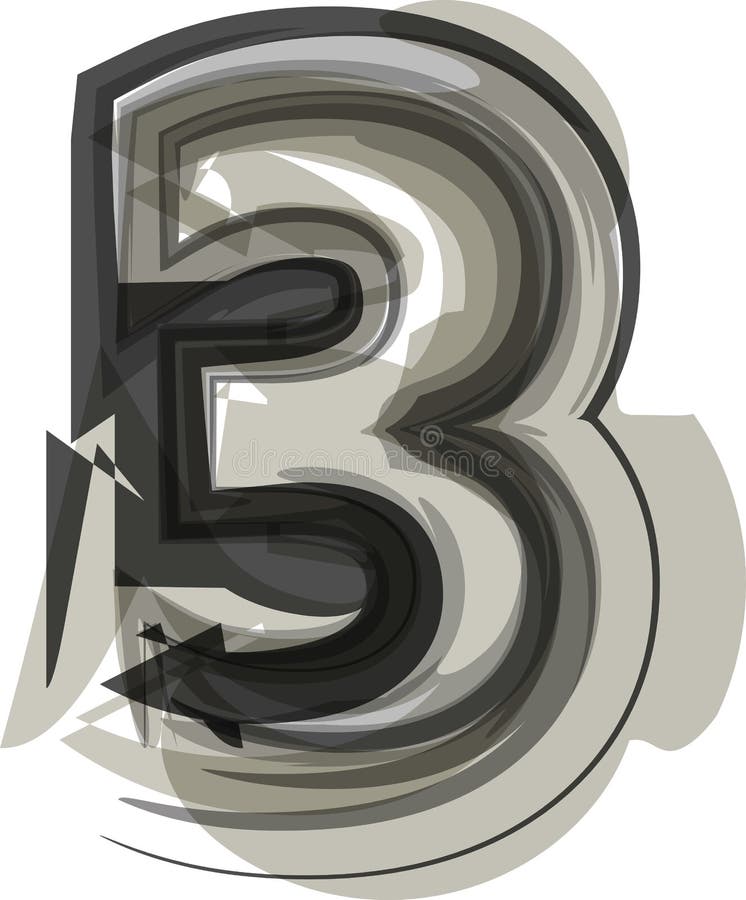 Abstract Number 3 stock vector. Illustration of grunge - 100428538