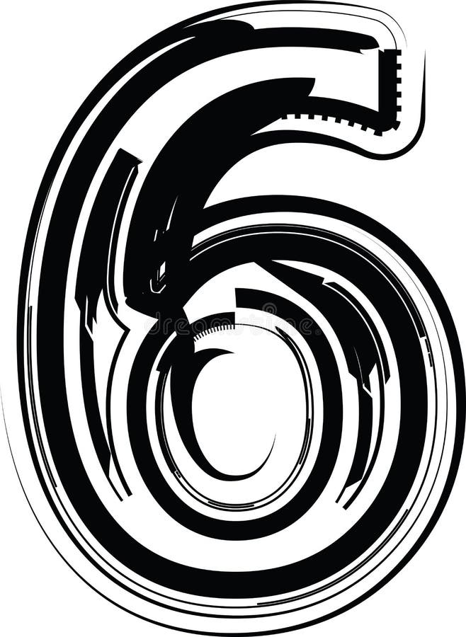 Abstract Number 6 stock vector. Illustration of artwork - 101588246