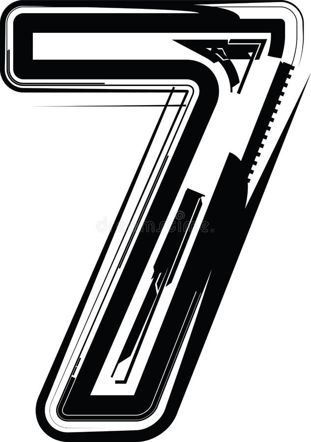 Abstract Number 7 stock vector. Illustration of number - 101594189