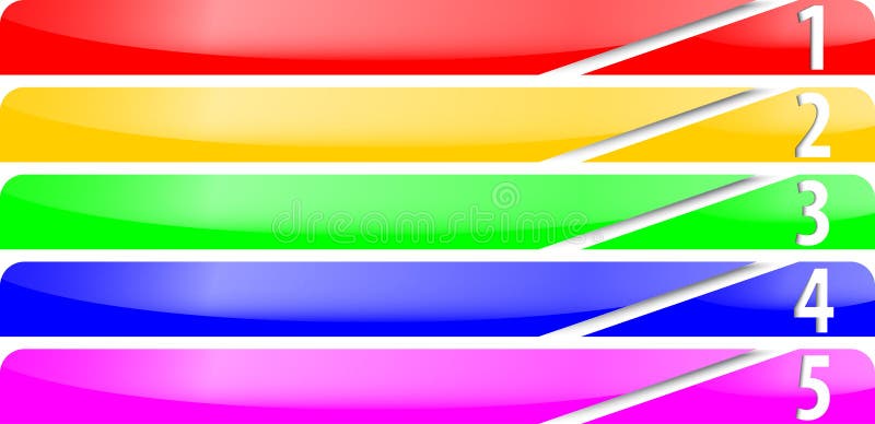 Abstract Numbered Color Banners Template Stock Vector - Illustration of ...
