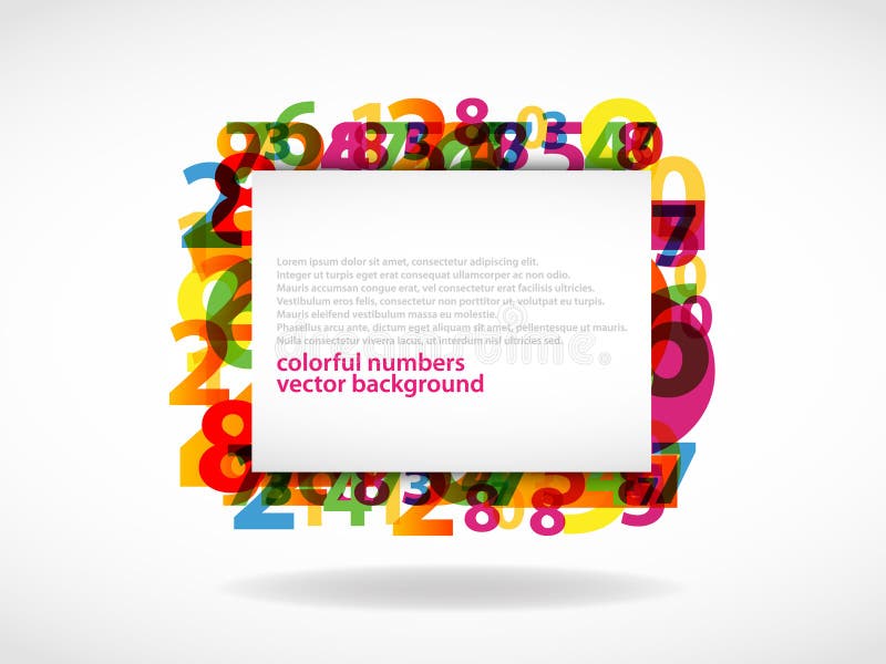Colorful Numbers Background Stock Vector - Illustration of alphabet ...