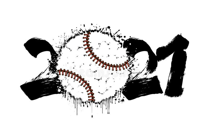 Abstract Numbers 2021 and Baseball Ball from Blots Stock Vector ...