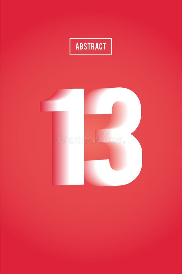 Abstract Numbers 13 on a Colorful Background, in the Style of ...
