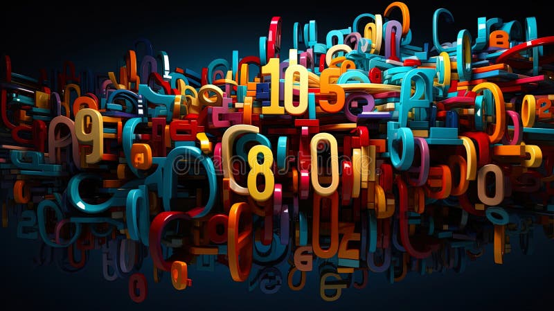 Abstract Numbers that Create a Visual Rhythm Stock Photo - Image of ...