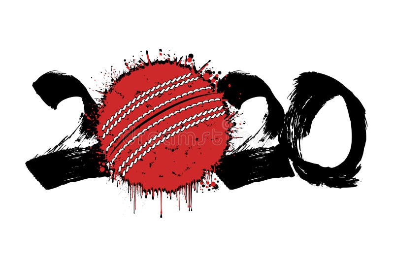 Abstract Numbers 2020 and Cricket Ball from Blots Stock Vector ...