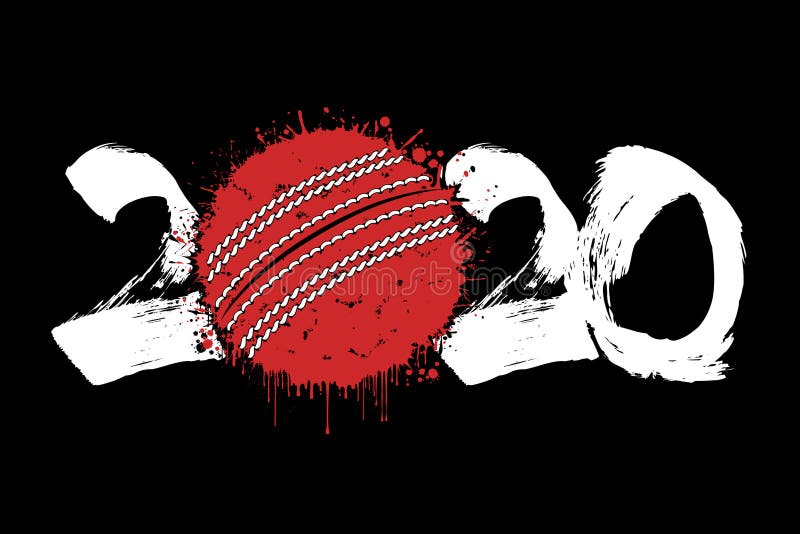 Abstract Numbers 2020 and Cricket Ball from Blots Stock Vector ...