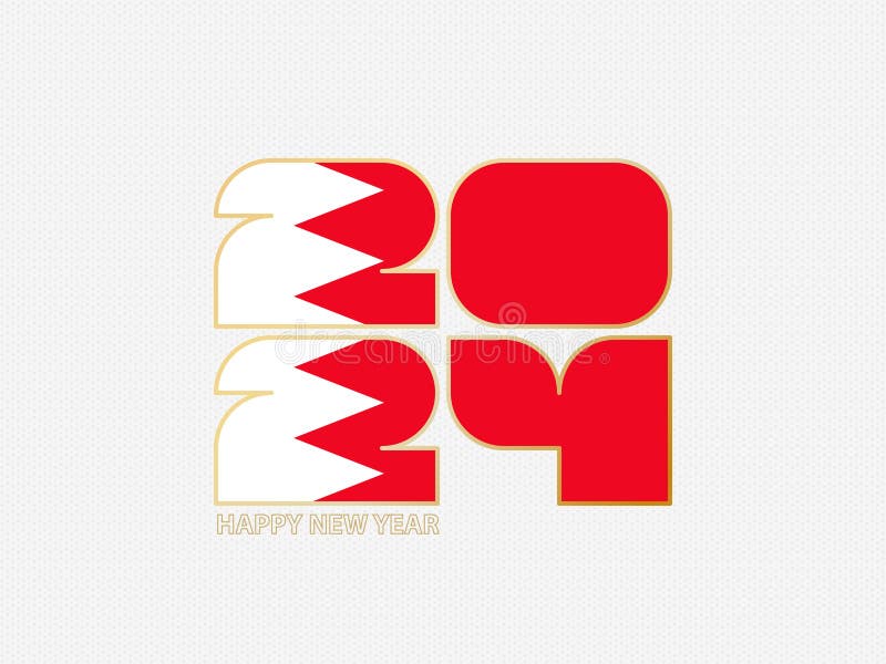 Abstract Numbers 2024 with Flag of Bahrain Stock Vector - Illustration ...