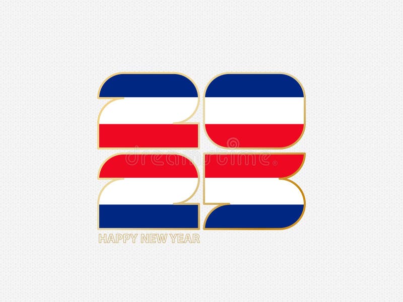 Abstract Numbers 2025 with Flag of Costa Rica Stock Vector ...