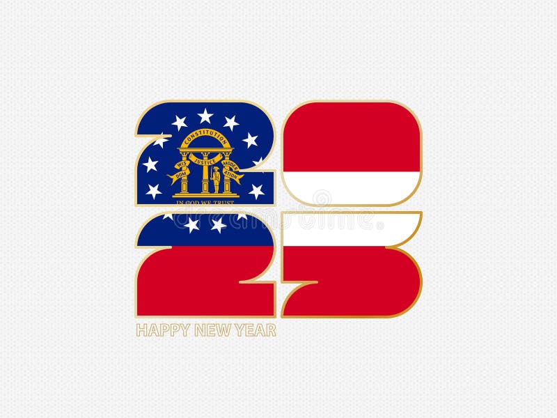 Abstract Numbers 2025 with Flag of Georgia Stock Illustration ...