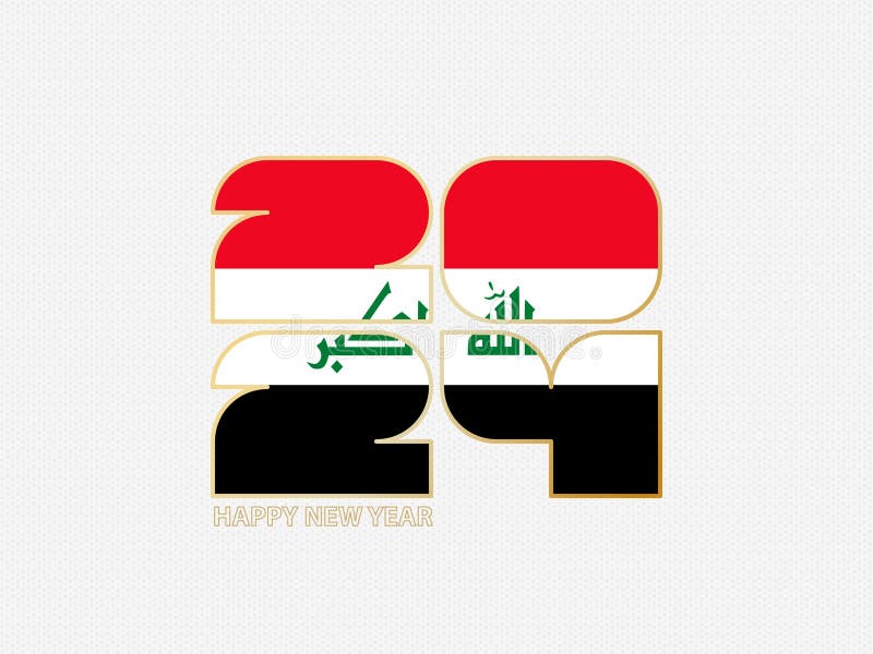 Abstract Numbers 2024 with Flag of Iraq Stock Vector - Illustration of ...