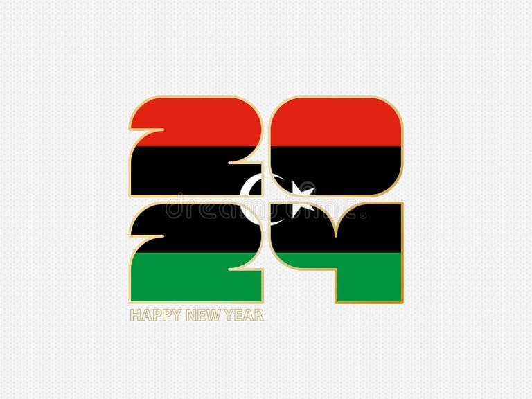 Abstract Numbers 2024 with Flag of Libya Stock Vector - Illustration of ...