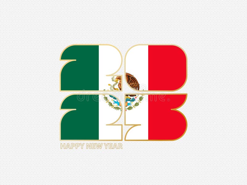 Abstract Numbers 2025 with Flag of Mexico Stock Vector - Illustration ...