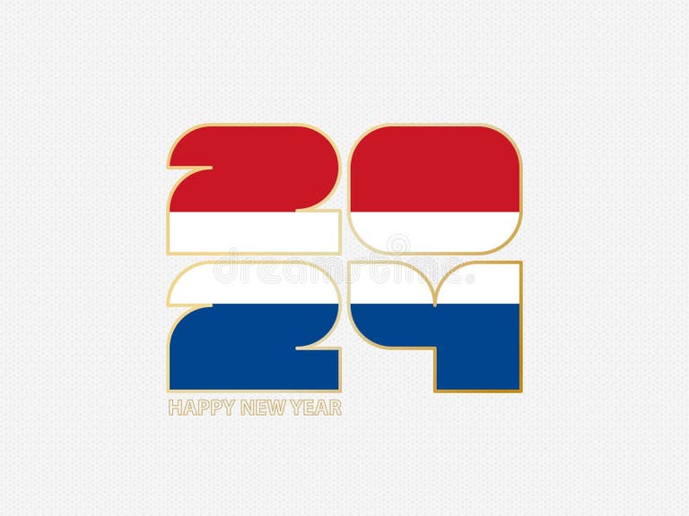 Abstract Numbers 2024 with Flag of Netherlands Stock Vector ...