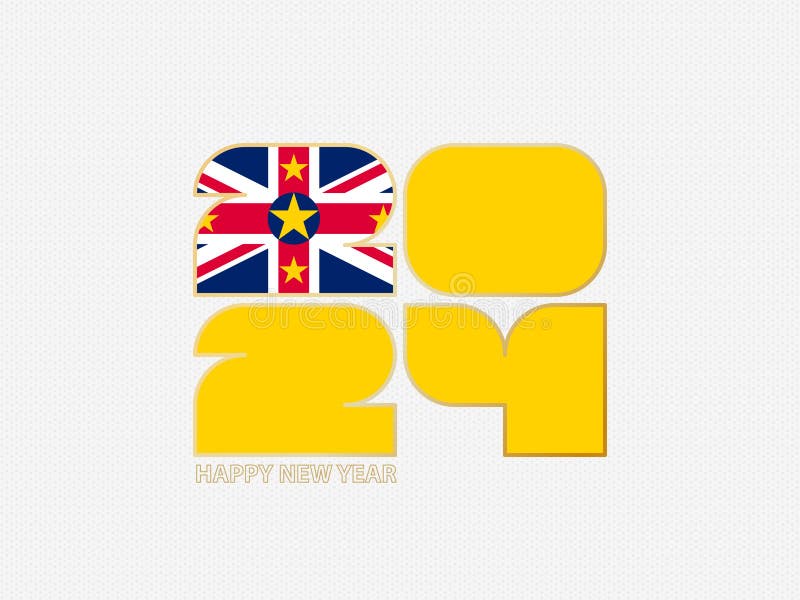 Abstract Numbers 2024 with Flag of Niue Stock Vector - Illustration of ...