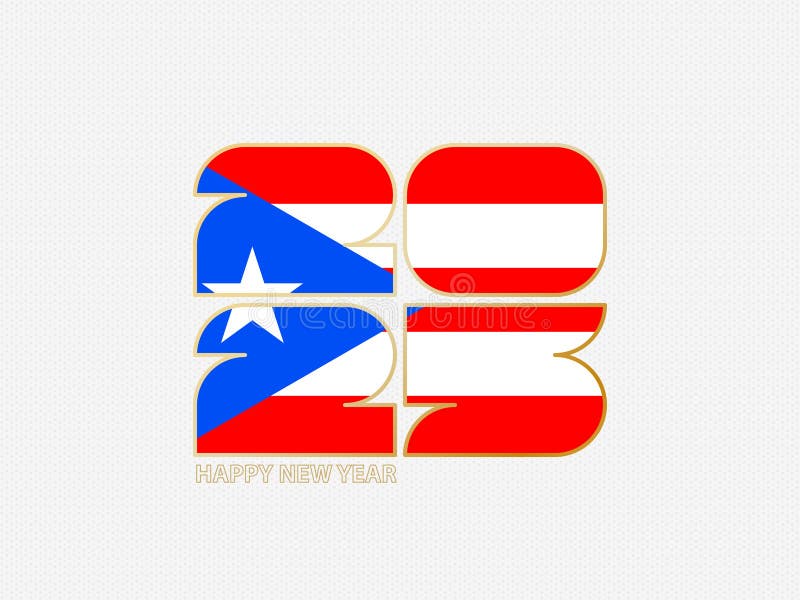 Abstract Numbers 2025 with Flag of Puerto Rico Stock Vector ...