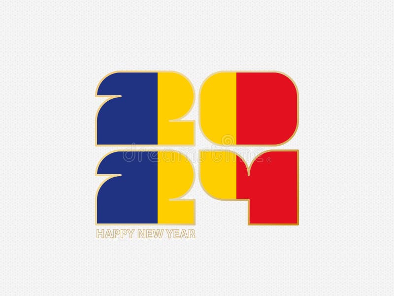 Abstract Numbers 2024 with Flag of Romania Stock Vector - Illustration ...