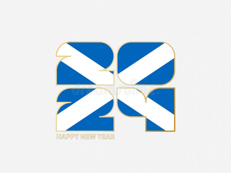 Abstract Numbers 2024 with Flag of Scotland Stock Vector - Illustration ...