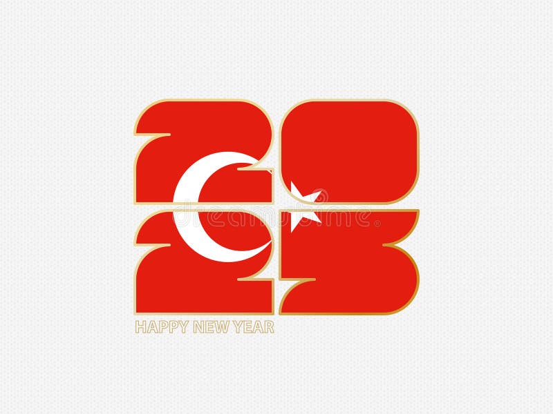 Abstract Numbers 2025 with Flag of Turkey Stock Illustration ...