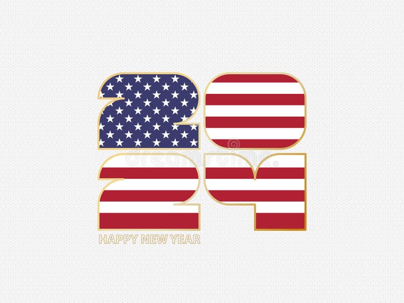 Abstract Numbers 2024 with Flag of USA Stock Vector - Illustration of ...