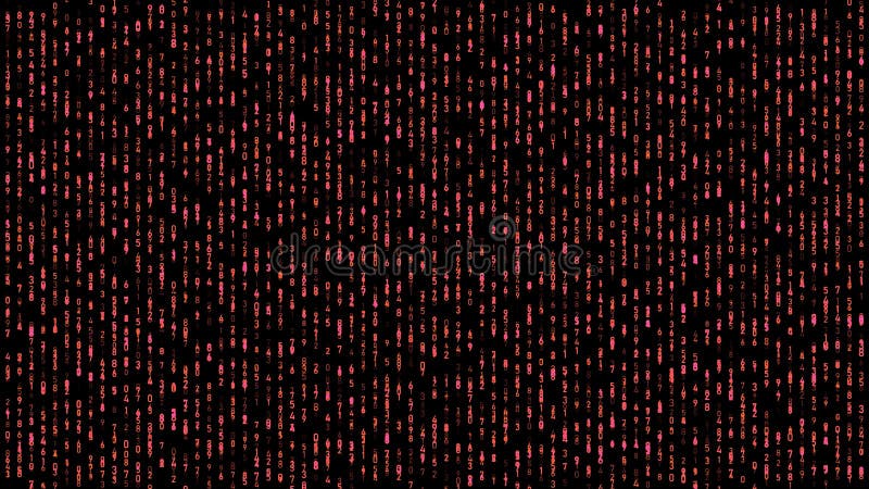 Abstract Numbers Matrix Falling Code Red Stock Illustration ...