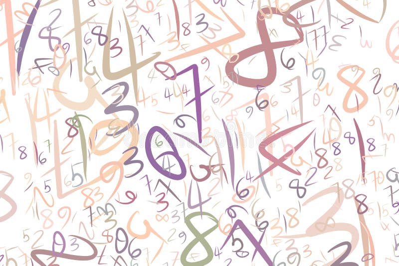 Numbers Abstract, Hand Drawn Texture, Backdrop or Background. Design ...