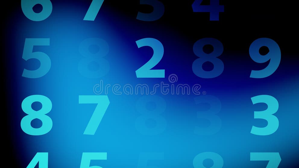 Abstract Numerical Data Counting Digits on Blue Science of Numbers and Data Management in Data ...