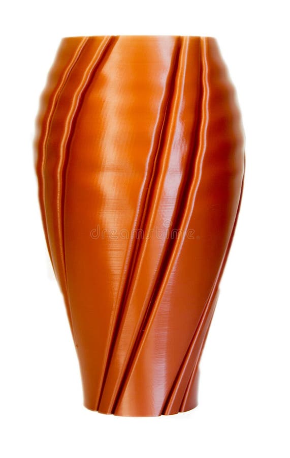 Abstract Object Of Brown Color Printed By 3d Printer Isolated On White ...