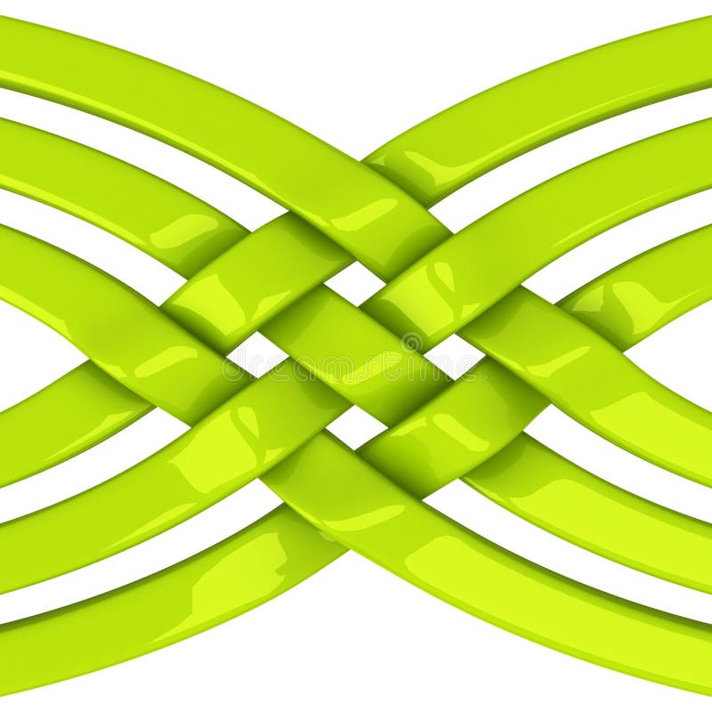 3d Abstract Green DNA Spiral with Reflection Stock Illustration ...