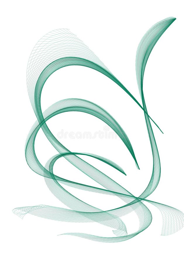 Abstract Object Illustration from Wavy Lines Isolated on Black ...