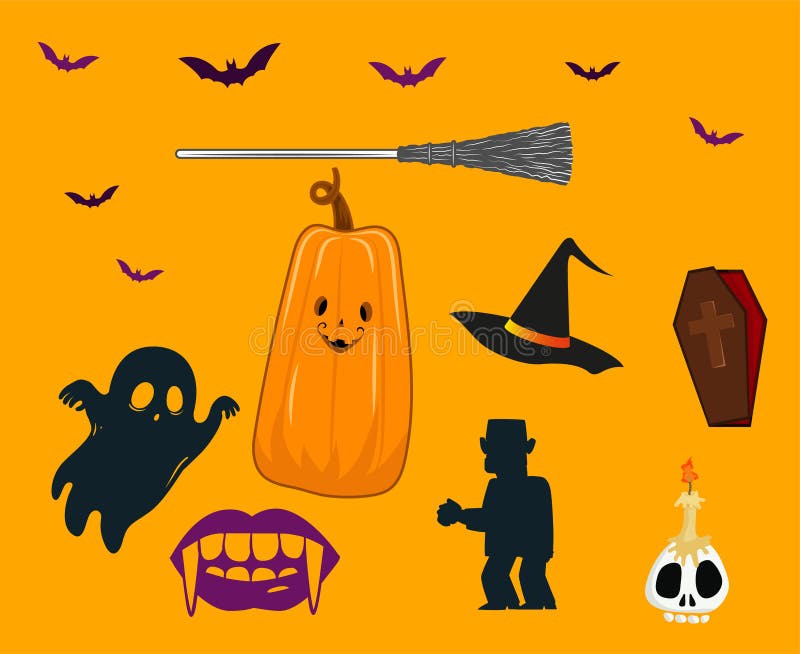 Set of Objects Happy Birthday Stock Illustration - Illustration of ...