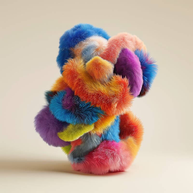 Abstract Objects Made of Colorful Fur Stock Photo - Image of icon ...