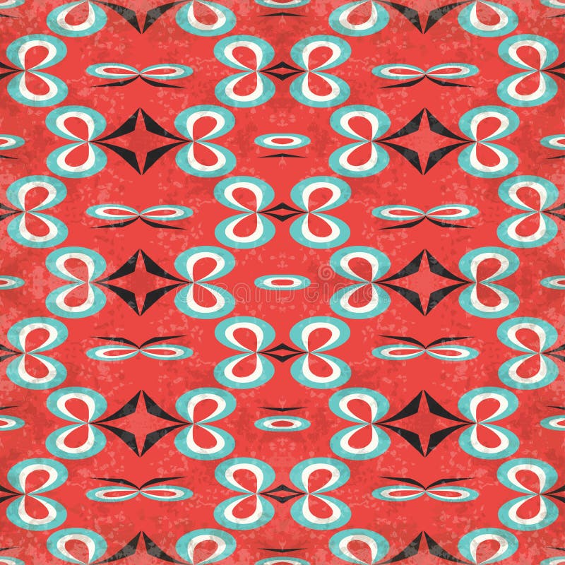 Abstract Objects on a Red Background in Retro Style Grunge Effect ...