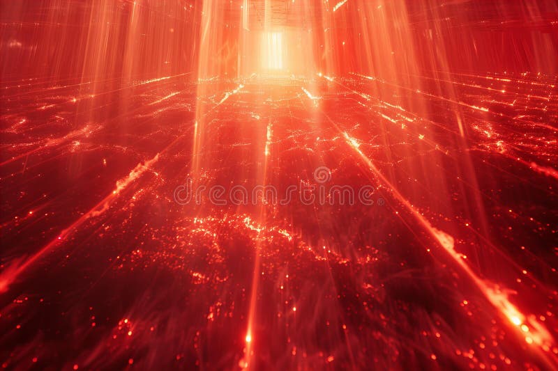 An Abstract Oblivia Image with Red Sun Beams and Hot Red Light Stock ...