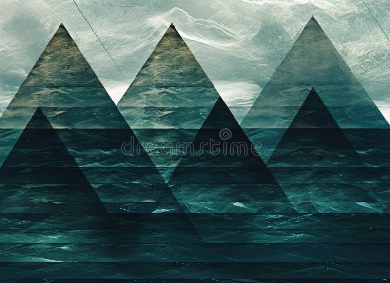 Abstract Ocean Background with Geometry Shapes and Water Waves ...