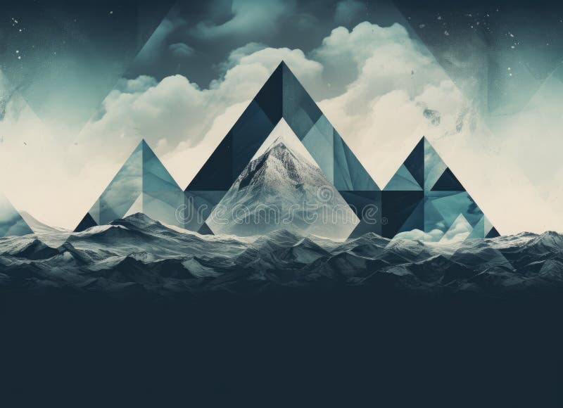 Abstract Ocean Background with Geometry Shapes and Water Waves ...