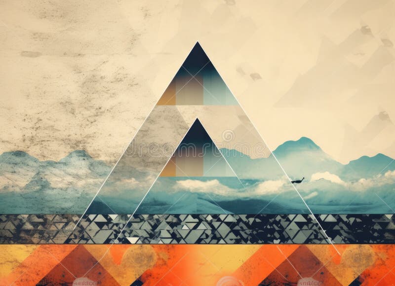 Abstract Ocean Background with Geometry Shapes and Water Waves ...