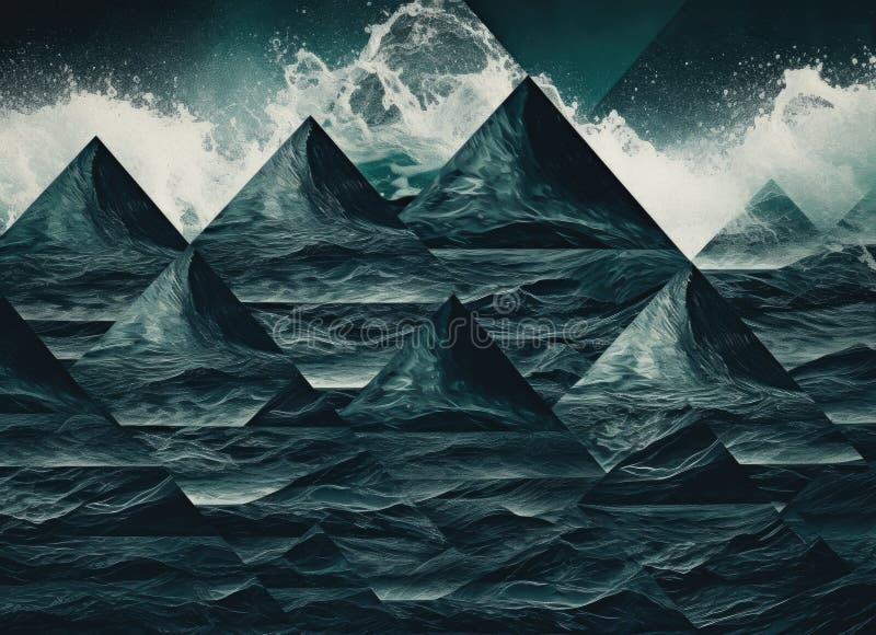Abstract Ocean Background with Geometry Shapes and Water Waves ...