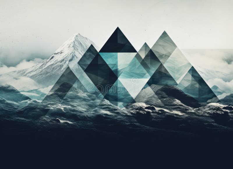 Abstract Ocean Background with Geometry Shapes and Water Waves ...