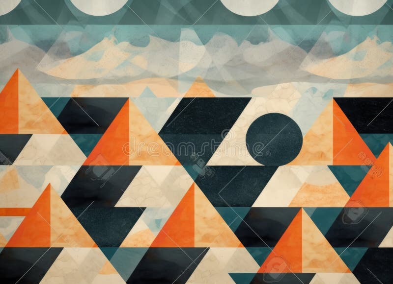 Abstract Ocean Background with Geometry Shapes and Water Waves ...