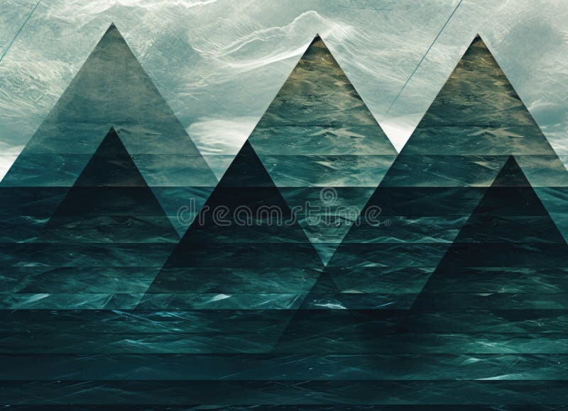 Abstract Ocean Background with Geometry Shapes and Water Waves ...