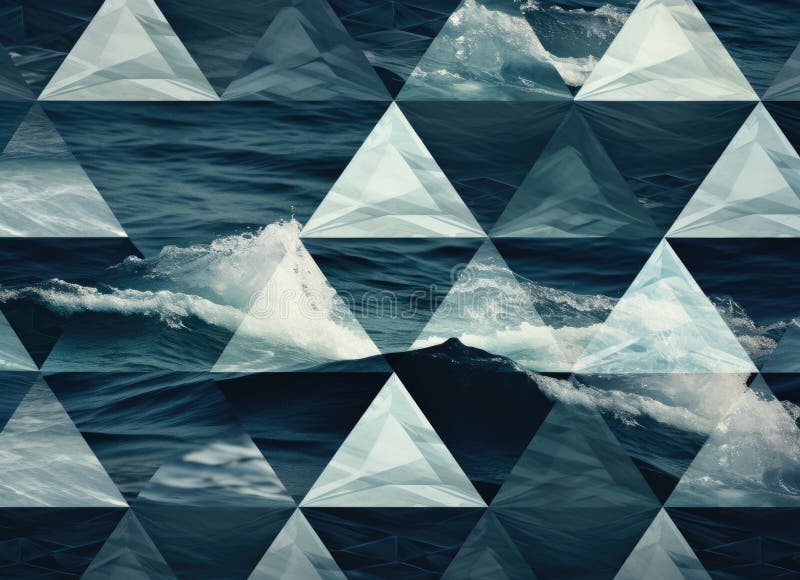 Abstract Ocean Background with Geometry Shapes and Water Waves ...