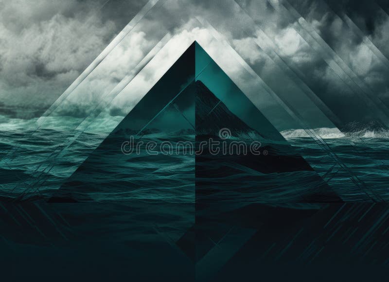 Abstract Ocean Background with Geometry Shapes and Water Waves ...