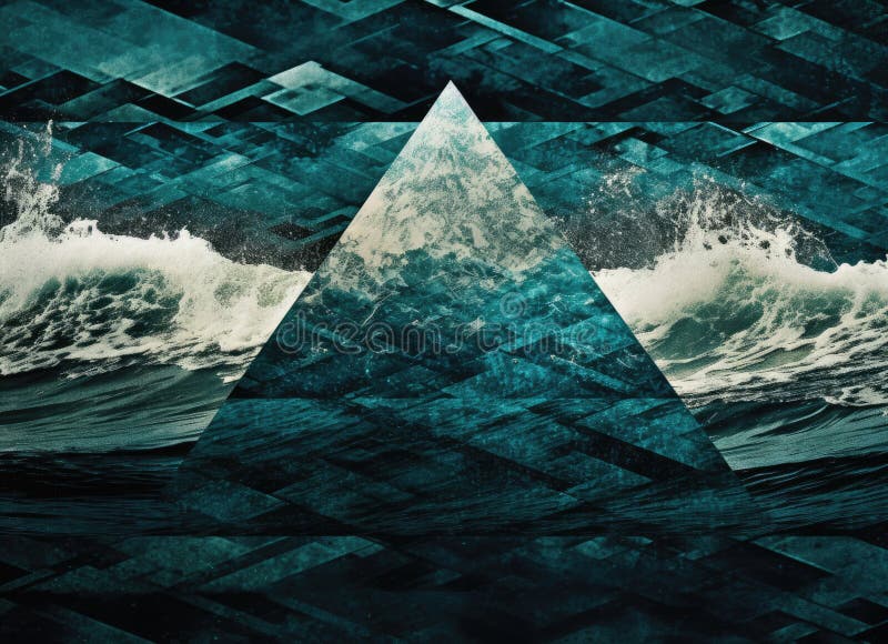 Abstract Ocean Background with Geometry Shapes and Water Waves ...