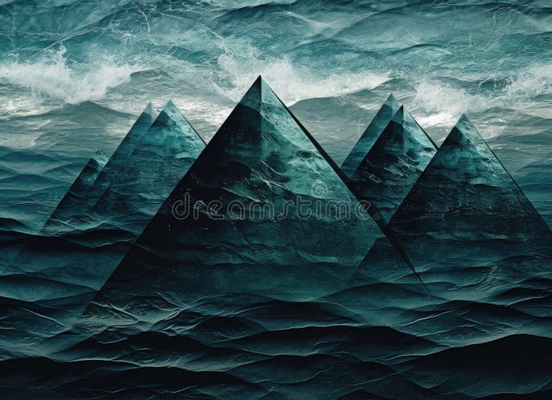 Abstract Ocean Background with Geometry Shapes and Water Waves ...