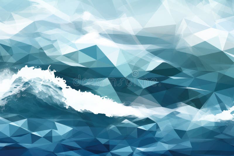 Abstract Ocean Background with Geometry Shapes and Water Waves ...