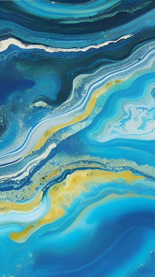 Abstract Ocean with Natural Luxury Texture, Marble Swirls and Agate ...