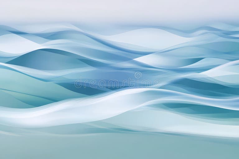 Abstract Ocean Pattern with Wave Shapes, Soft Gradient Lighting, Wide ...