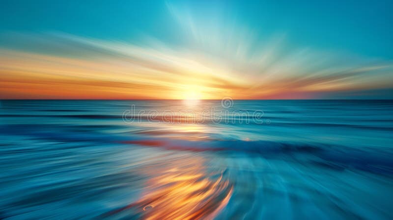 Abstract Ocean Sunrise with Rays of Light Stock Photo - Image of water ...